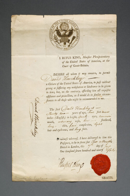 Passport issued to David Hinckley - The National Museum of American ...