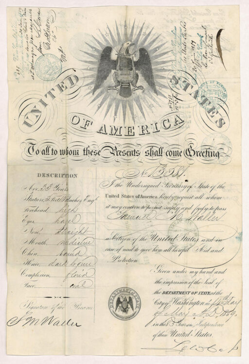 Samuel Waller’s 1859 Passport - The National Museum of American Diplomacy